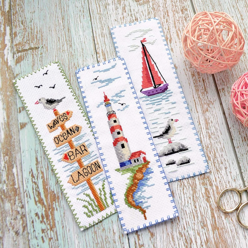 Counted Cross Stitch Bookmark Pattern 'lighthouse' Summer Mood ...