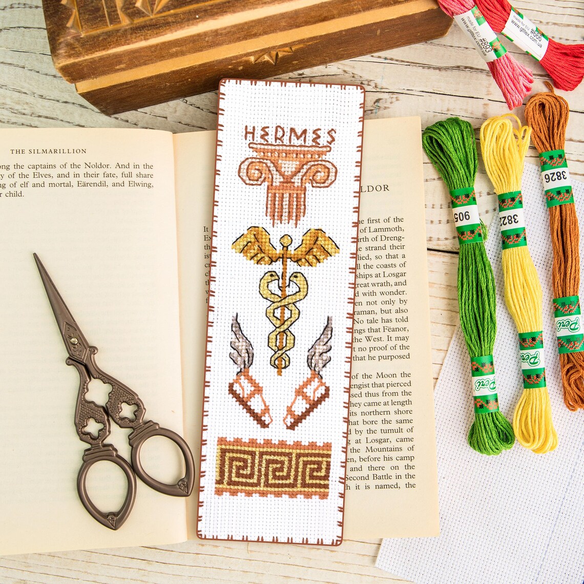 Bookmark Cross Stitch Pattern "hermes" God of Trade and Good Fortune ...