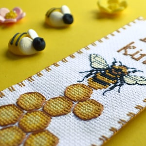 Small Honey Bee Cross Stitch Pattern, Quote Embroidery Design for ...