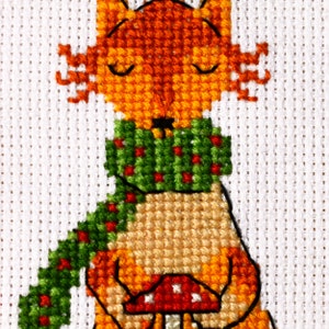 Mushroom's Fox Bookmark Cross Stitch Pattern - Cute Autumn Embroidery ...
