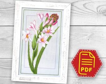 Primrose Cross Stitch Pattern Flower Embroidery Design for | Etsy