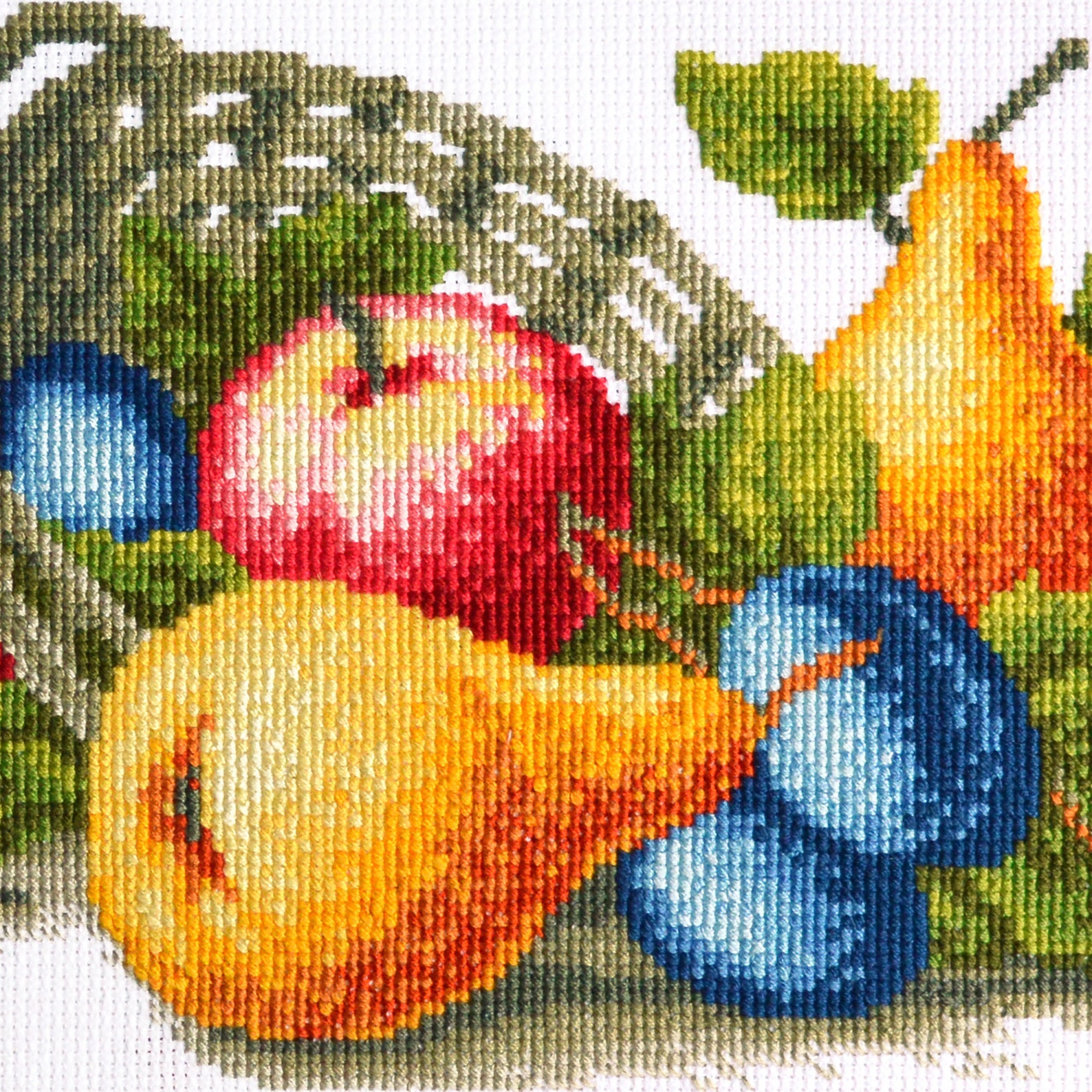 Fruit Basket Cross Stitch Pattern 'apples and Pears' DIY Farmhouse ...