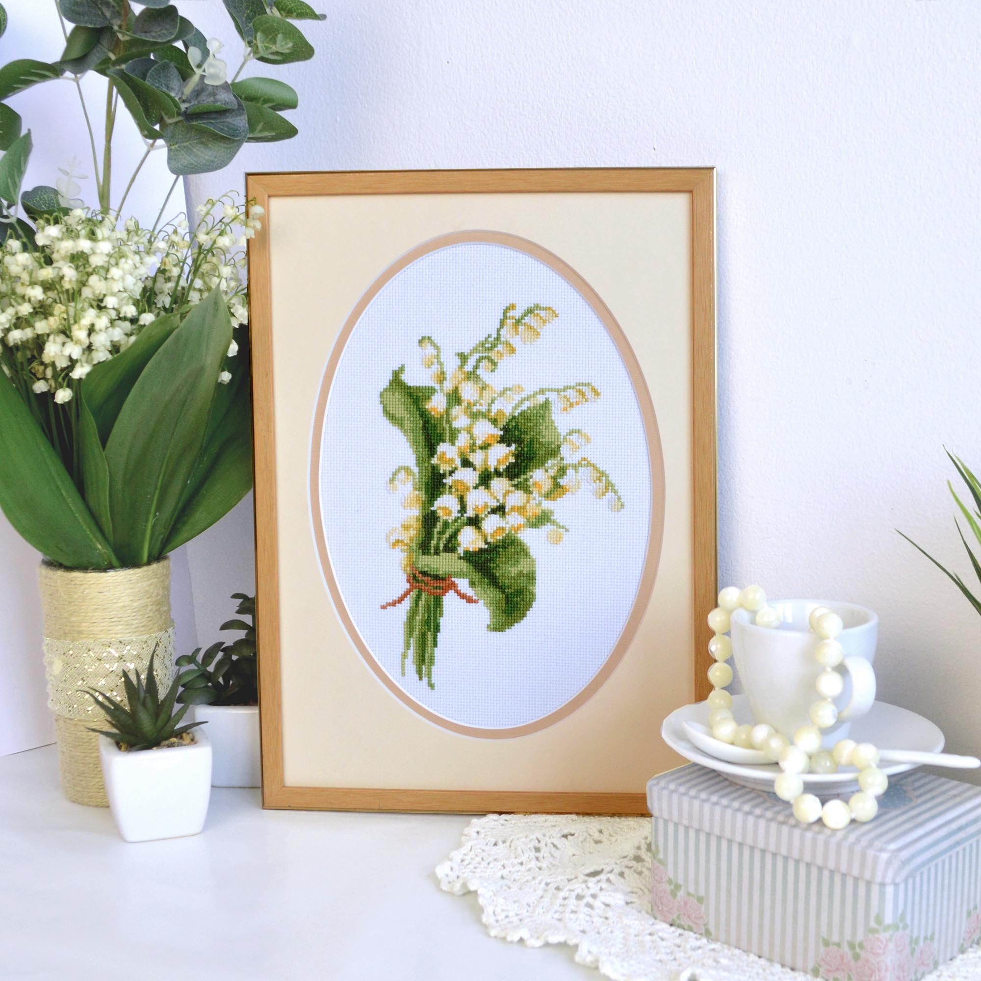Counted Cross Stitch Pattern May Lily Spring Flowers | Etsy