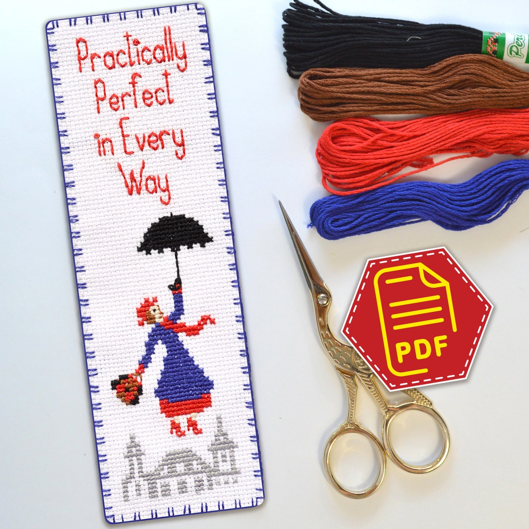 Movie Cross Stitch Bookmark Pattern Mary Poppins 'practically Perfect ...