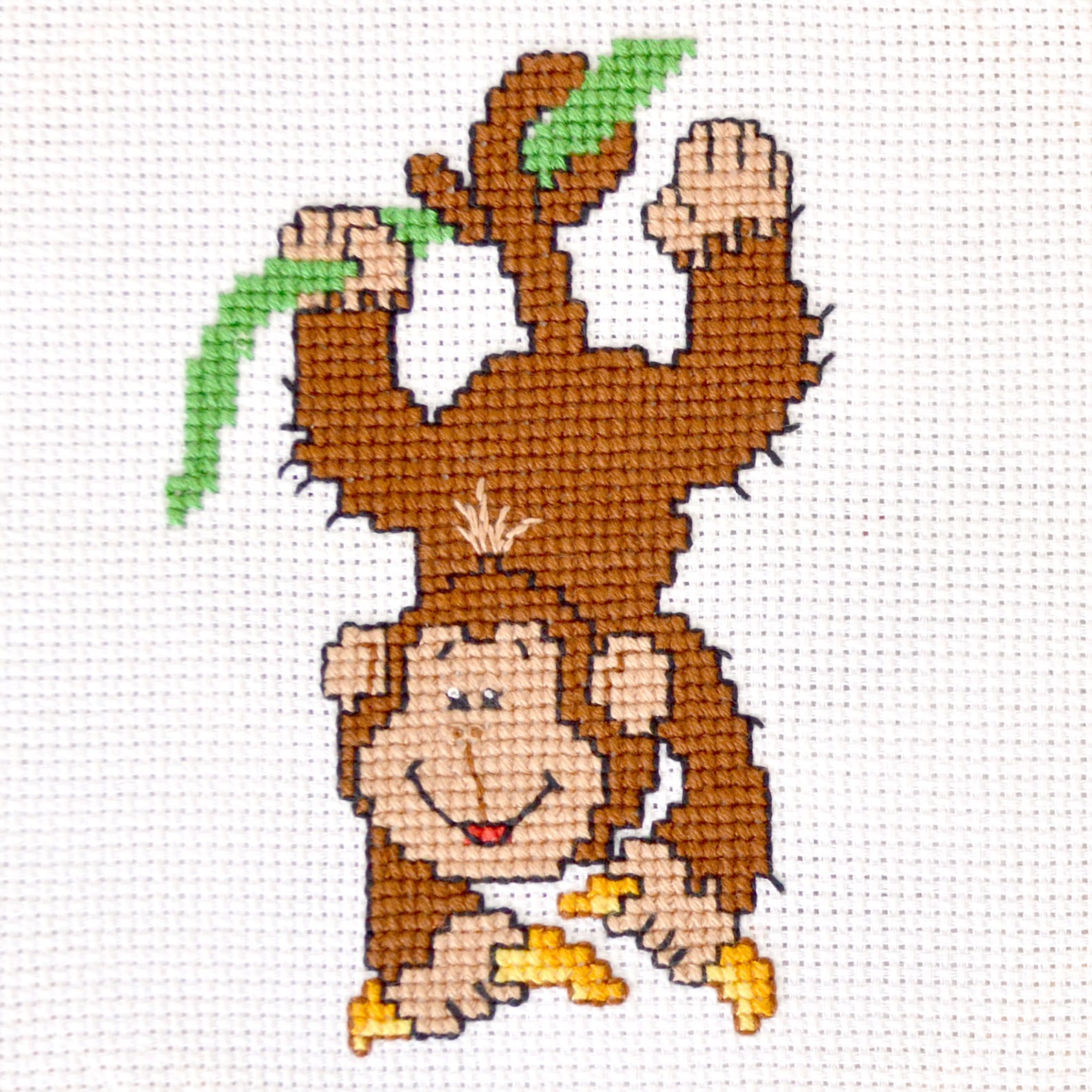 Mono Patrón animales en punto cruz para infantiles - Etsy México