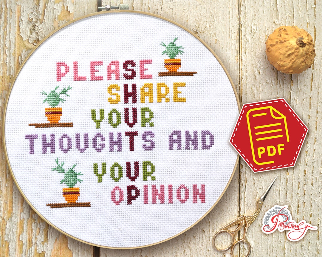 SHUT UP Quote Cross Stitch Pattern "please Share Your Thoughts and Your ...