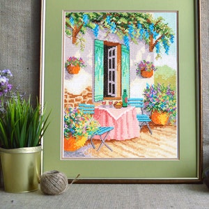 Cute Flower Garden Cross Stitch Pattern Summer Landscape - Etsy