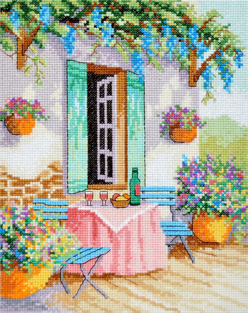 Cute Flower Garden Cross Stitch Pattern Summer Landscape | Etsy