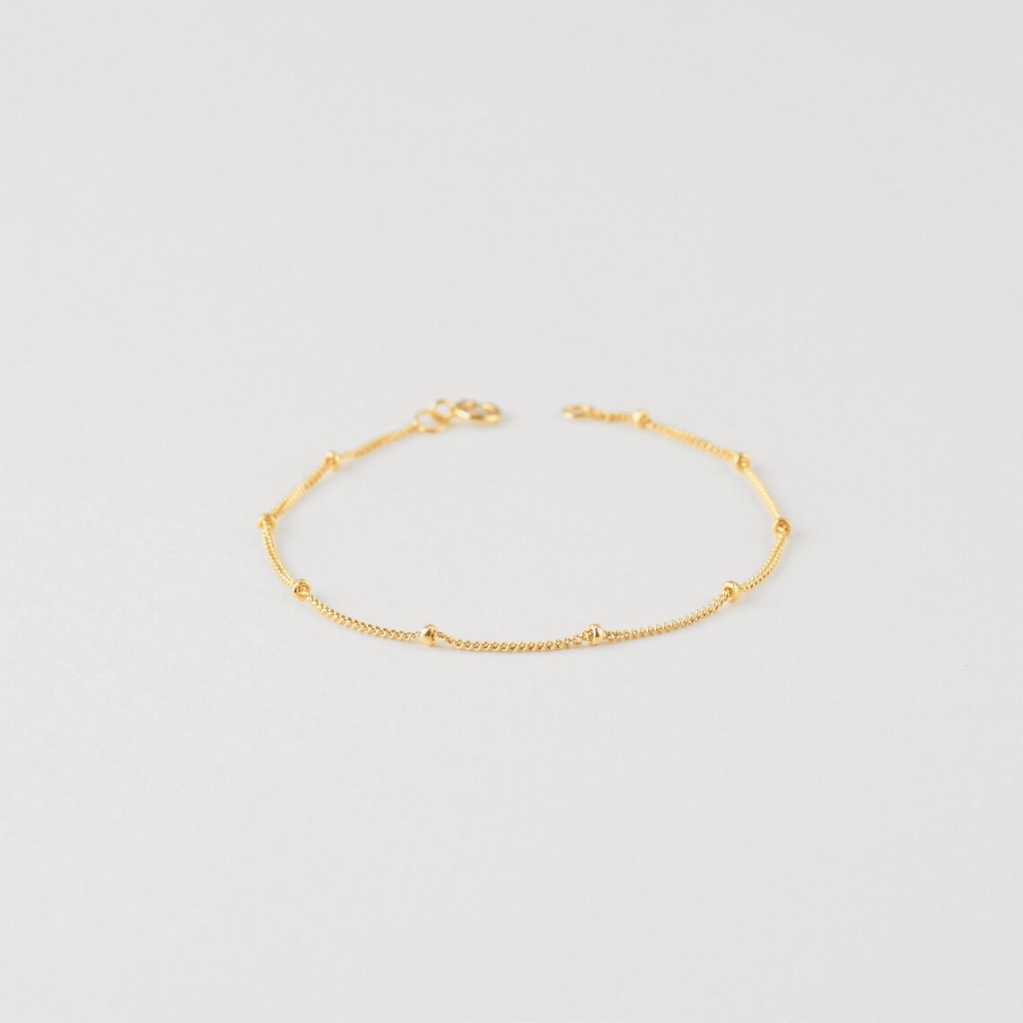 EVE Bracelet • Beaded Chain Bracelet • Delicate Bracelet, Minimal ...