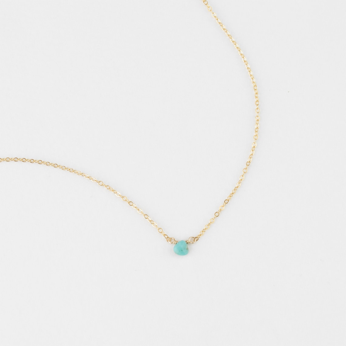 TINY TURQUOISE NECKLACE • Mini Turquoise Necklace • Birthstone Necklace ...