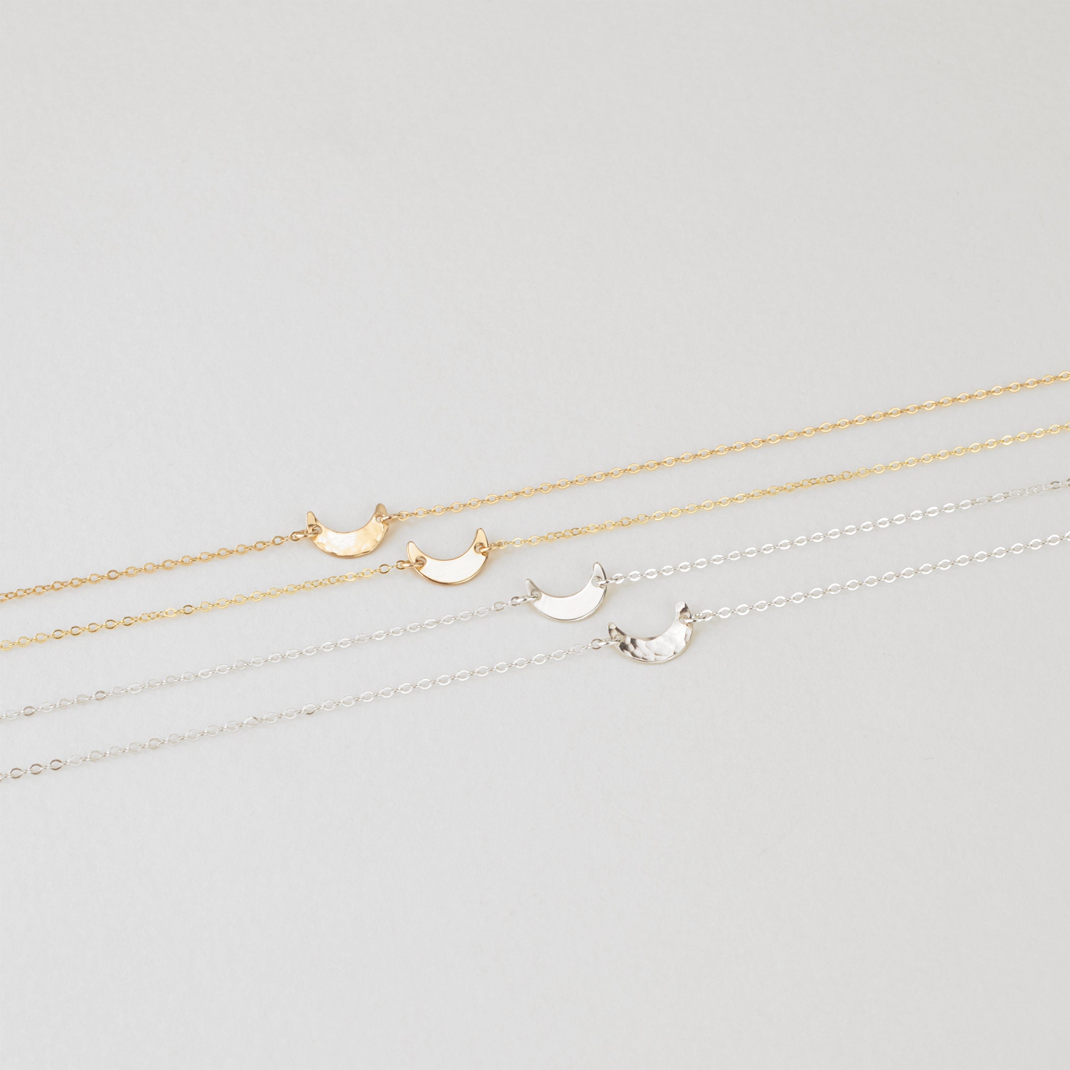 LUNA Necklace Tiny Crescent Moon Necklace Dainty Moon - Etsy