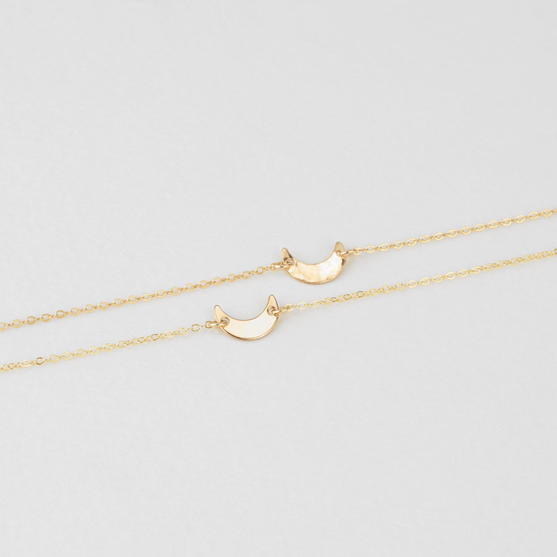 LUNA Necklace Tiny Crescent Moon Necklace Dainty Moon - Etsy