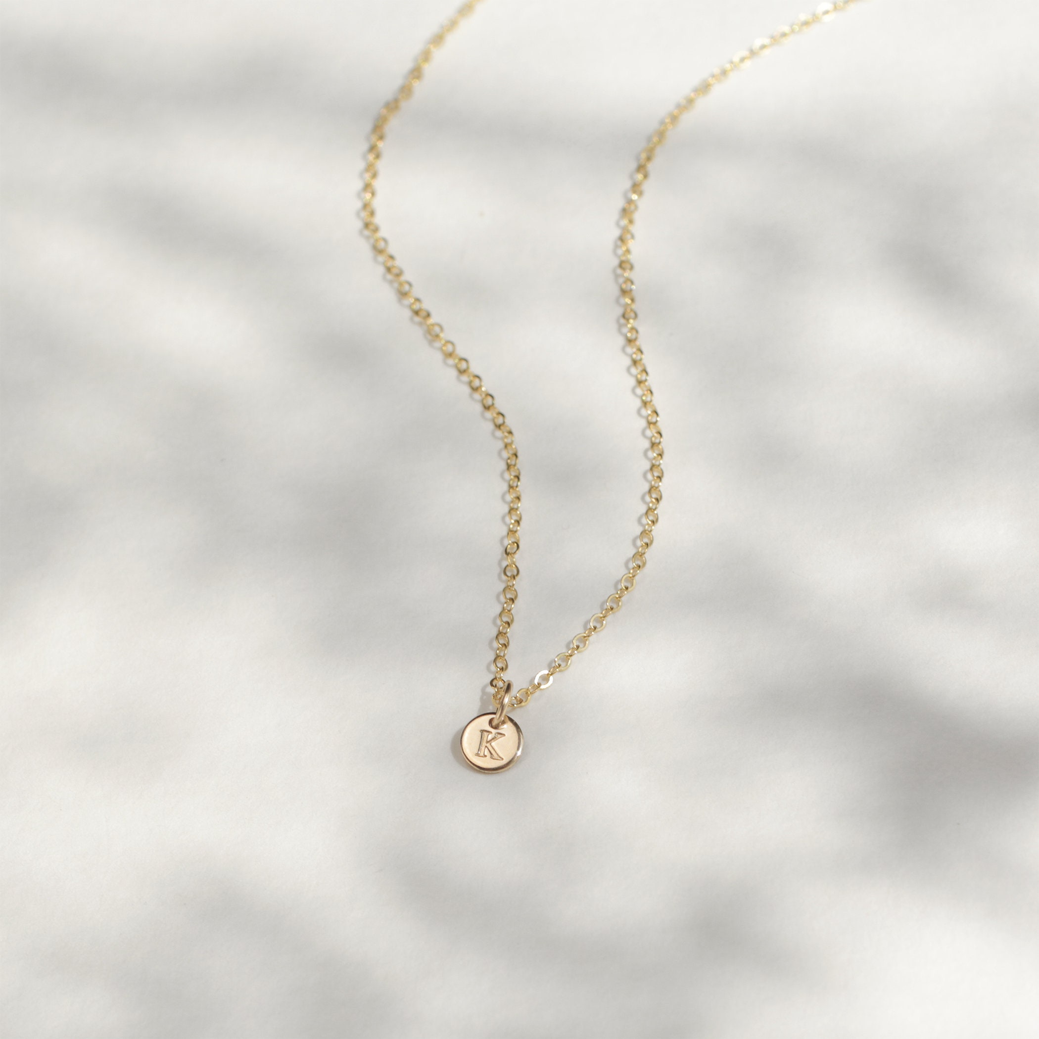 CARLA NECKLACE Tiny Disc Necklace Multiple Initial - Etsy