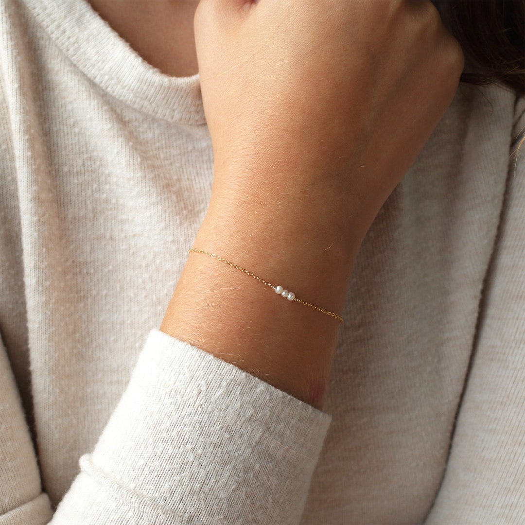 ADA PEARL BRACELET - Tiny Pearl Bracelet, Dainty Pearl Bracelet ...