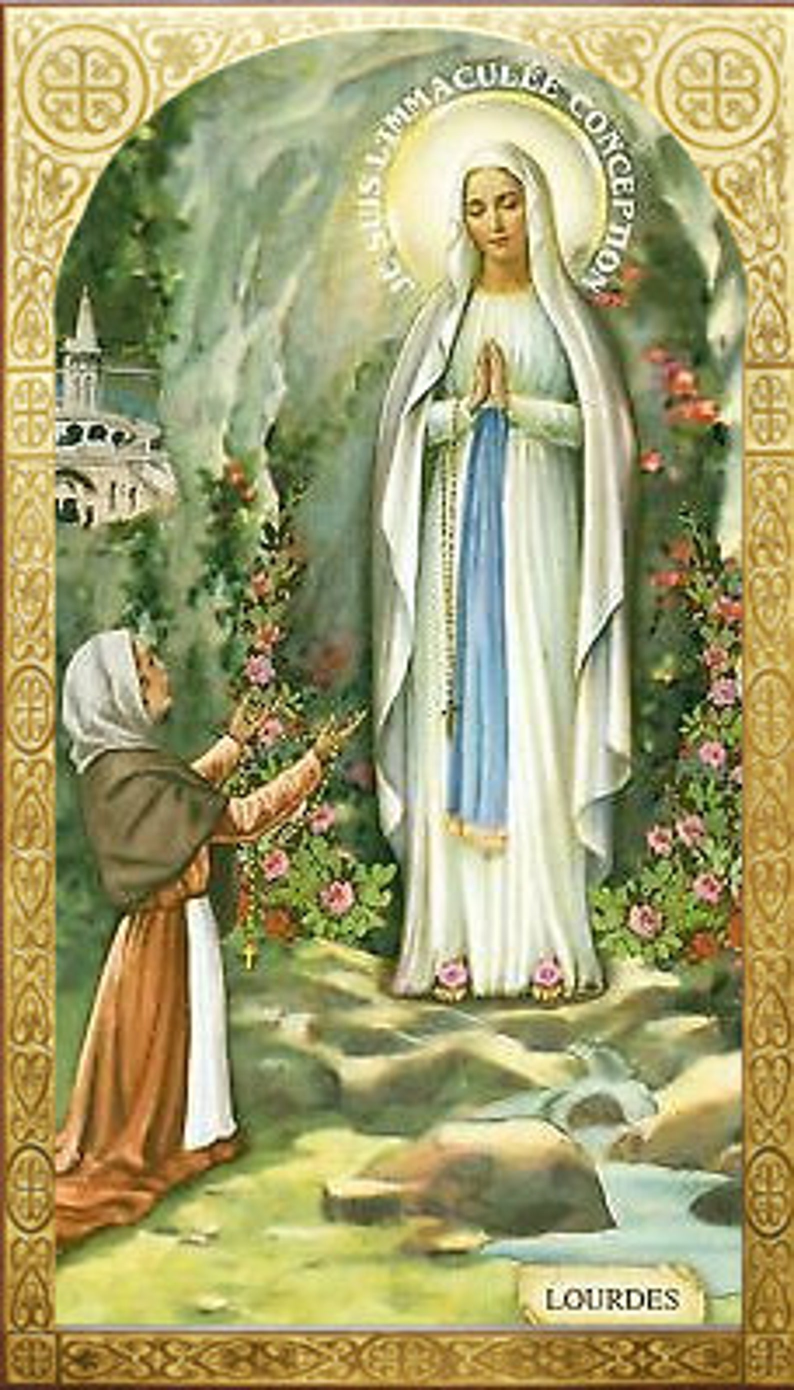 Our Lady of Lourdes Laminated Holy Card Set of 10 - Etsy Australia