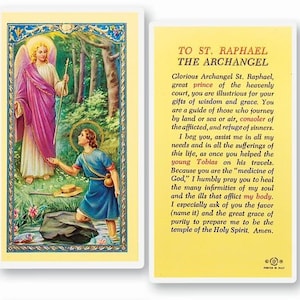 Prayer to St Raphael the Archangel Laminated Holy Prayer Card - Etsy