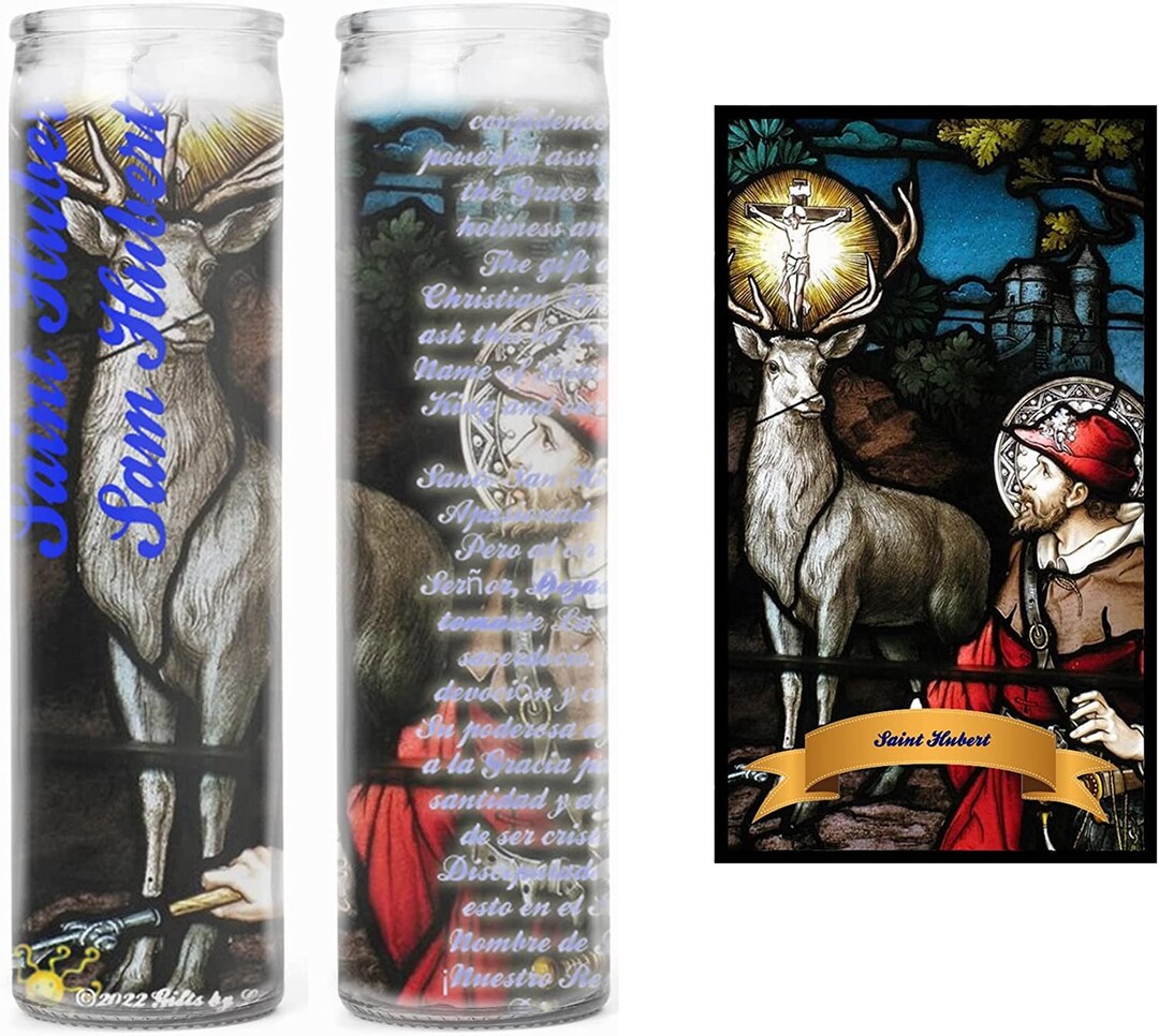 Saint Hubert Patron Saint of Hunters Candles Medal Prayer Card - Etsy