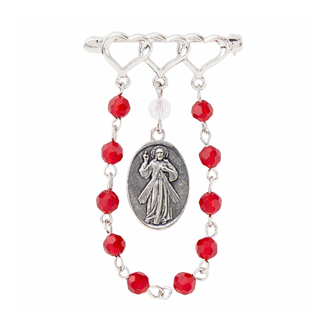 The Divine Mercy Jesus I Trust in You Silver Plated Lapel Pin Chaplet ...