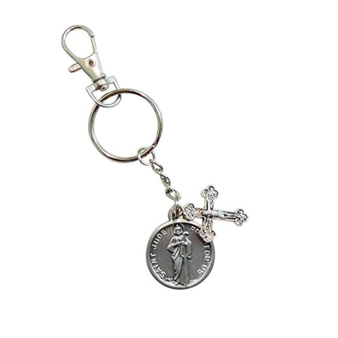 Saint Jude Patron of Difficult Causes Keychain Keyring Zipper Pull With ...