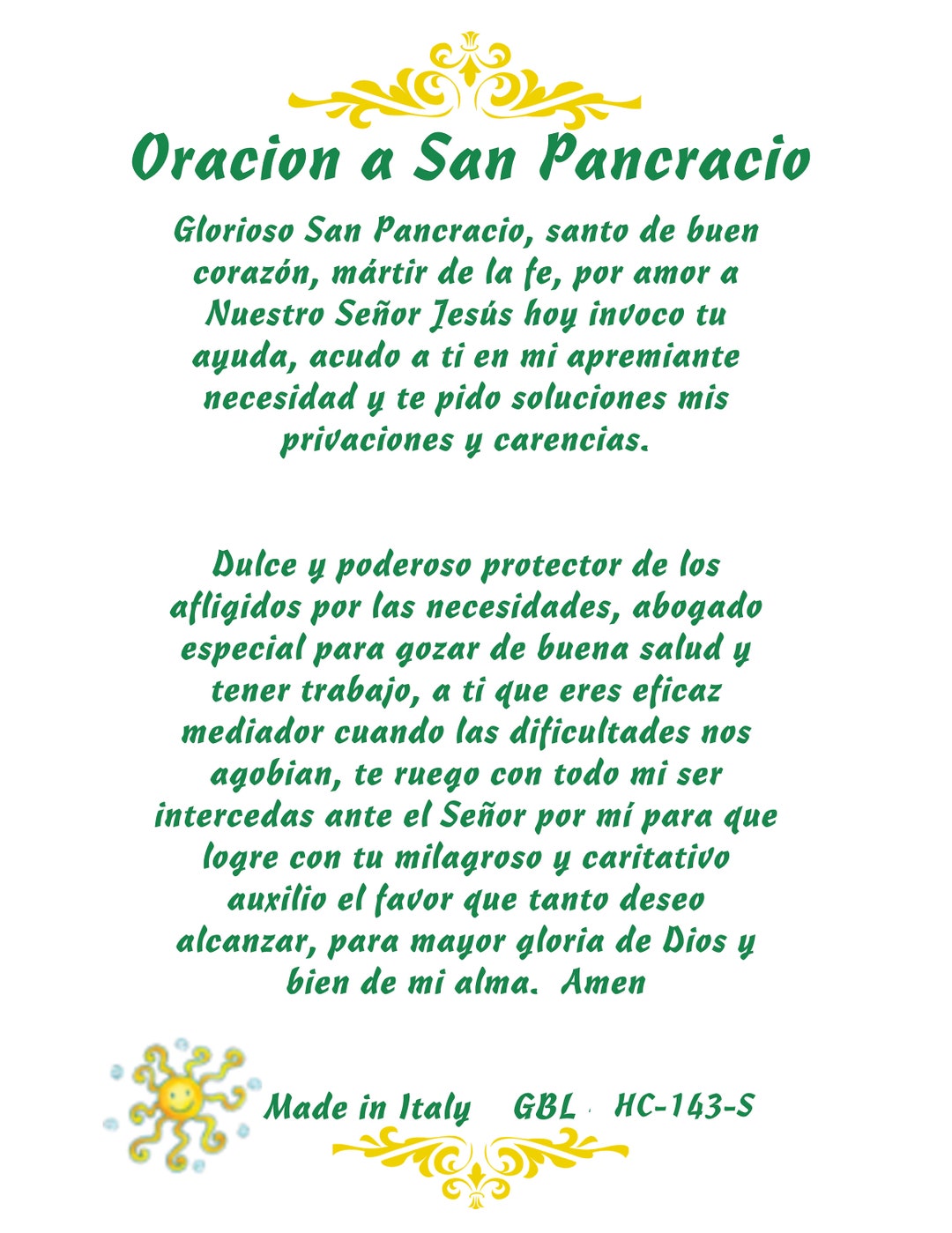 San Pancracio Patron De Los Empleos Y La Salud Tarjeta De Rezo Laminada ... San Pancracio Patron De Los Empleos Y La Salud Tarjeta De Rezo Laminada ...