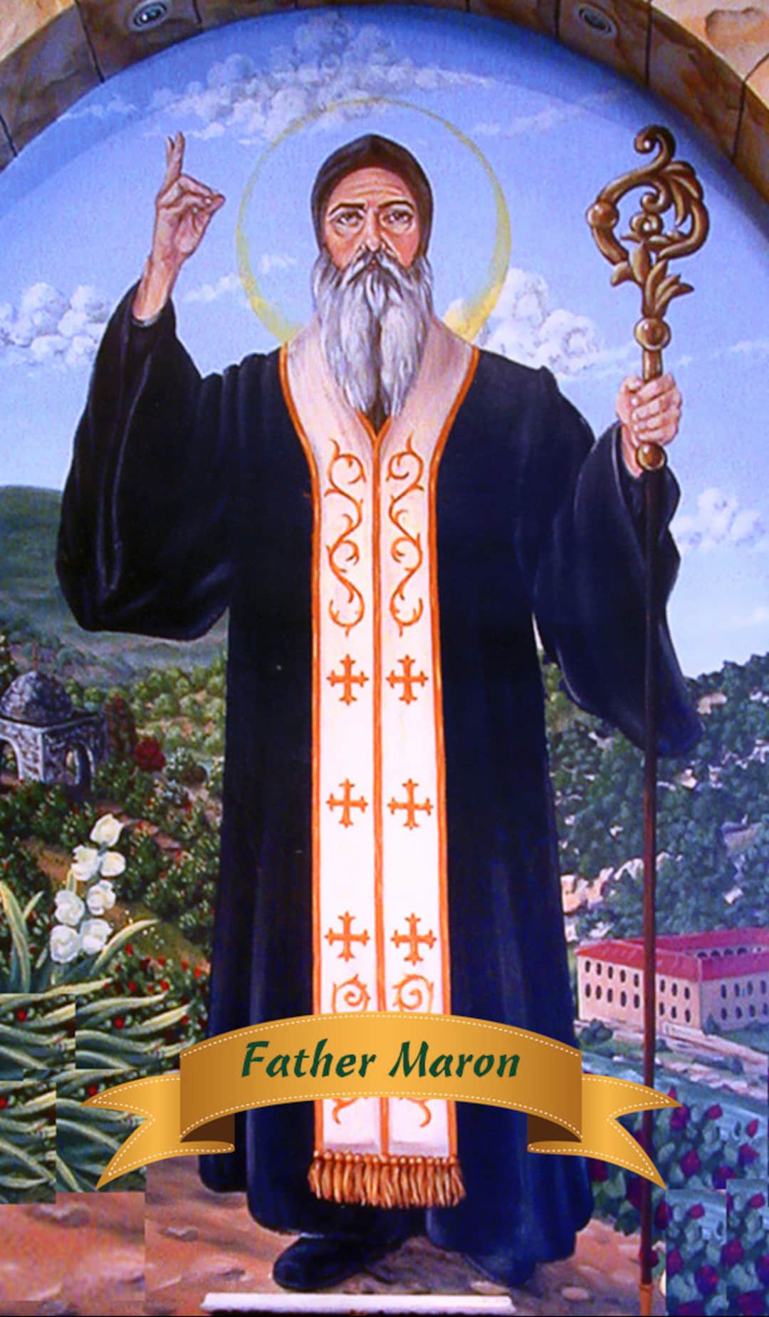Saint Maron Saint Maroun Founder of the Maronites Candles Medal Prayer ...