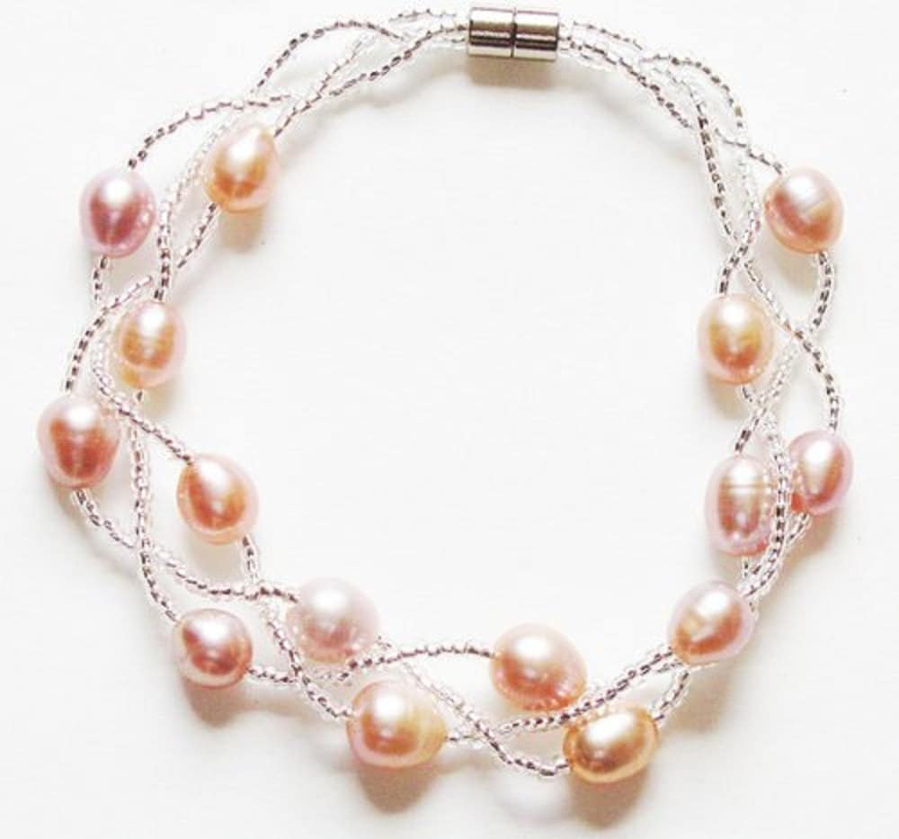 Magnetic Multi Strand Cultured Freshwater Pearls and Crystal - Etsy