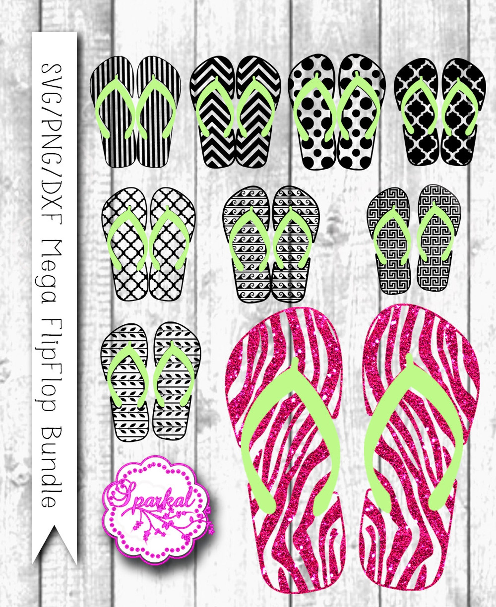 Flip Flop SVG Frames Summer Flipflop Clipart Cutting File for - Etsy