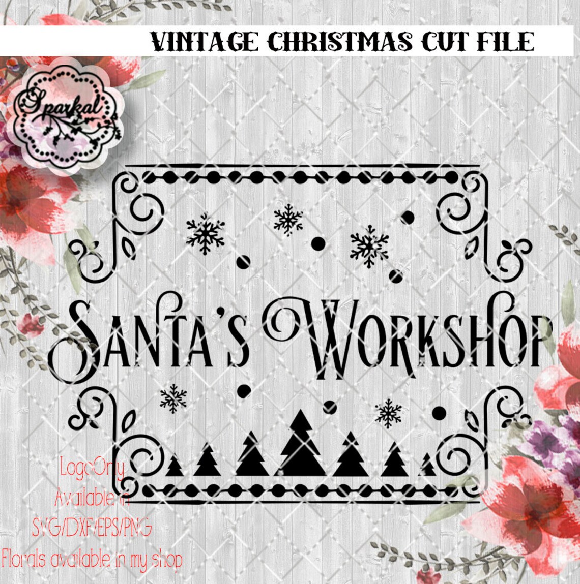 Vintage Rustic Santa's Workshop Logo SVG File Cut Files - Etsy