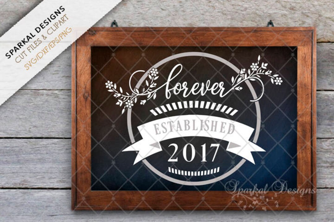 Wedding Established Sign Digital Stencil Svg, Floral Word Art Cut File ...
