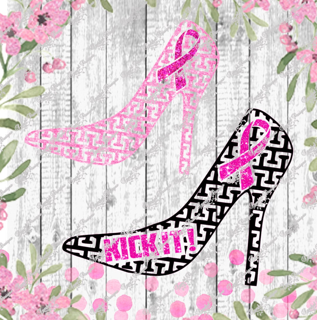 Cancer Awareness Ribbons SVG Pink High Heels Cancer Ribbon Cut - Etsy