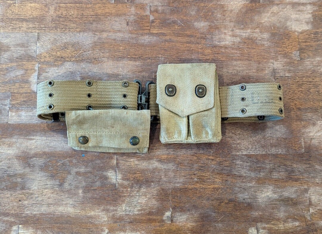 WW1 Army Military 1918 Web Field Gear Pistol Belt First Aid Kit ...