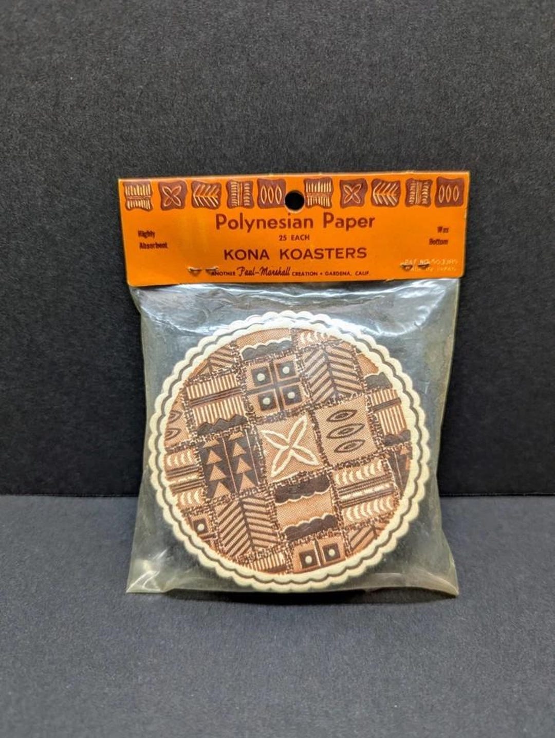 Vintage Kona Koasters: Polynesian Tapa Tiki Paper Coasters - Set of 25 ...