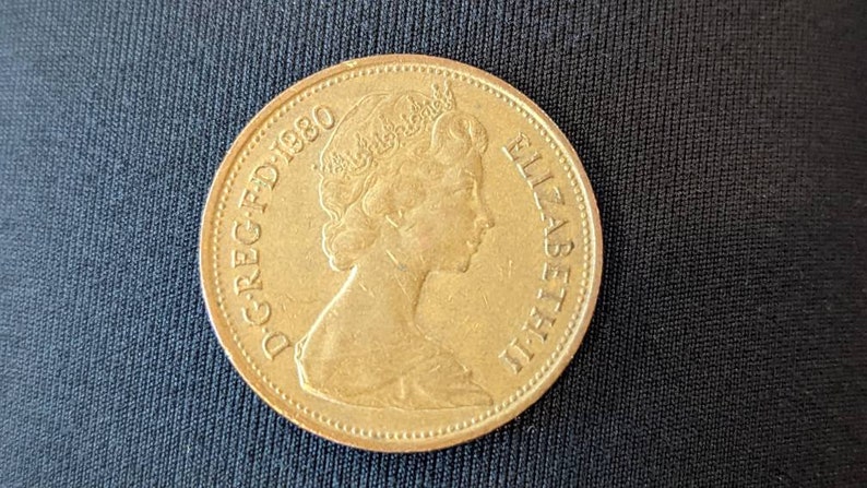 1980 new Pence 2p First Edition Coin RARE Elizabeth Vintage Collectible ...