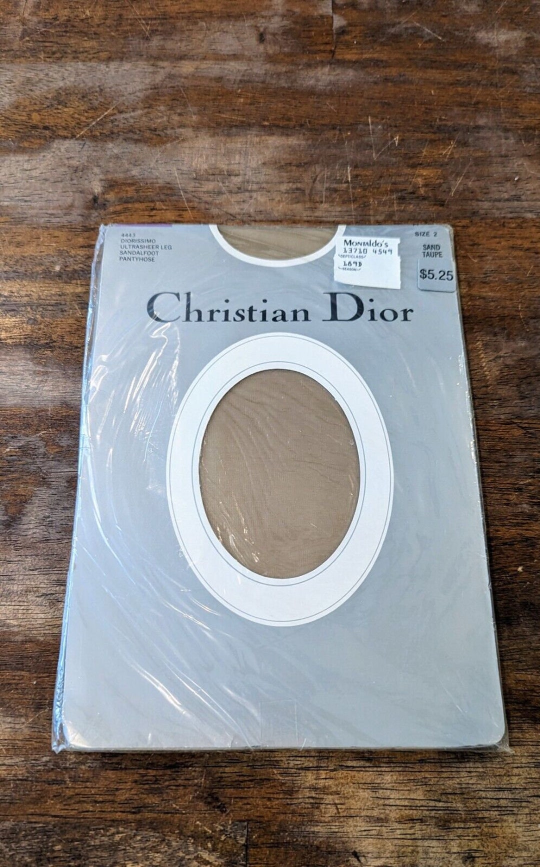 CHRISTIAN DIOR Diorissimo PANTYHOSE Sand Taupe Size 2 Hosiery ...