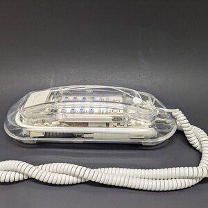 Vintage 90’s Modern Clear Neon White Light up Telephone Tested & Works ...
