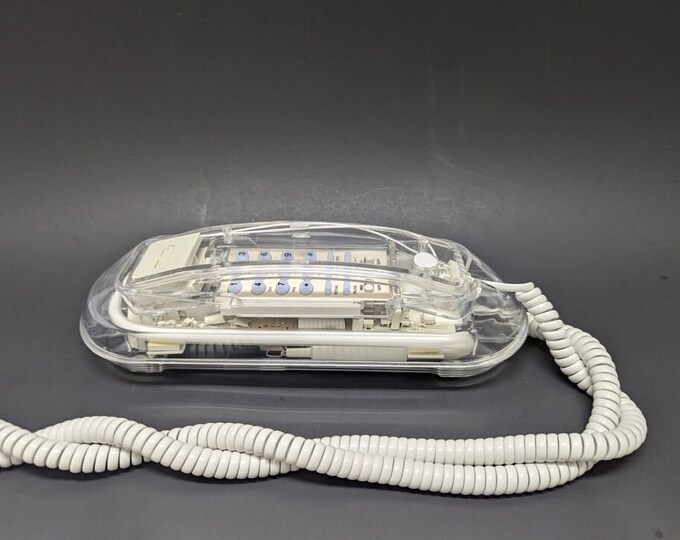 Vintage 90’s Modern Clear Neon White Light up Telephone Tested & Works ...