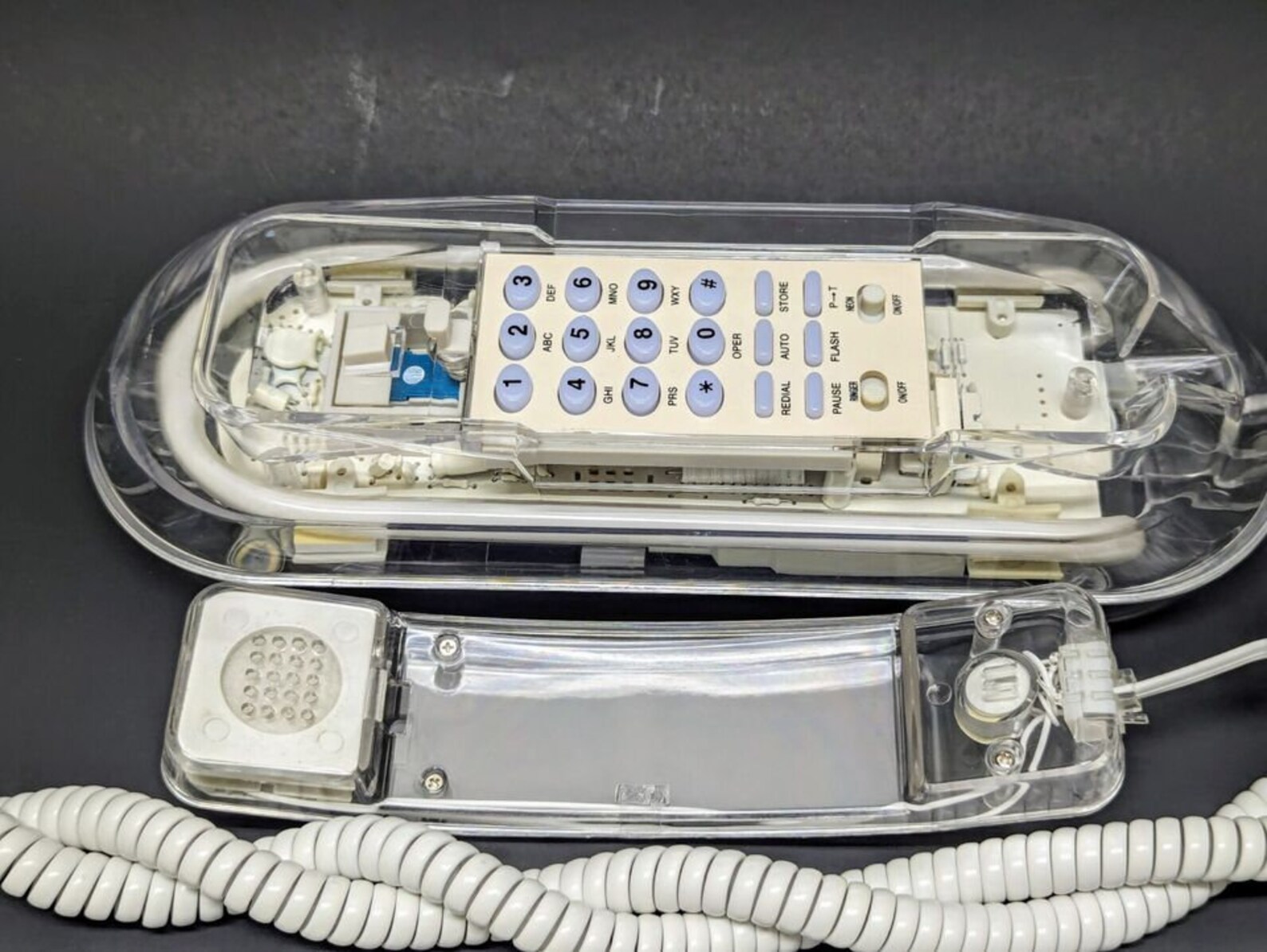 Vintage 90’s Modern Clear Neon White Light up Telephone Tested & Works ...