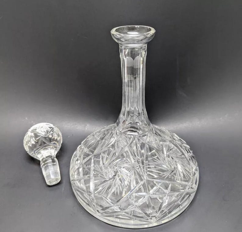 Vintage Cut Crystal Liquor Decanter: Pinwheel Starburst Stopper - Etsy