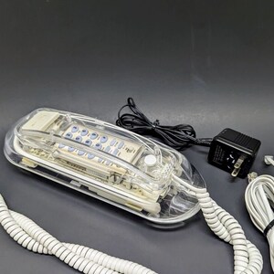 Vintage 90’s Modern Clear Neon White Light up Telephone Tested & Works ...