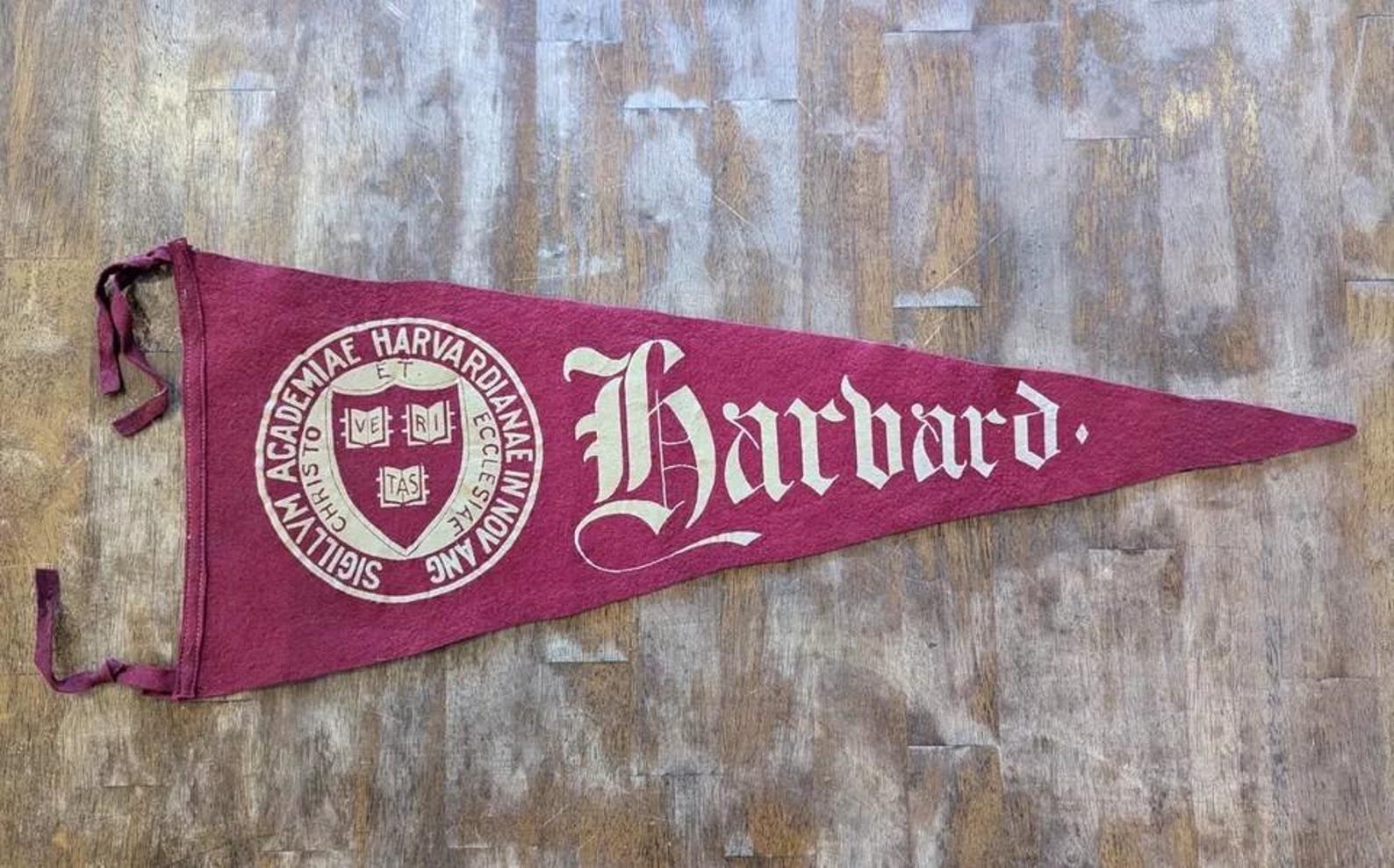 Vintage HARVARD UNIVERSITY Pennant Ivy League Red Felt Stitching ...