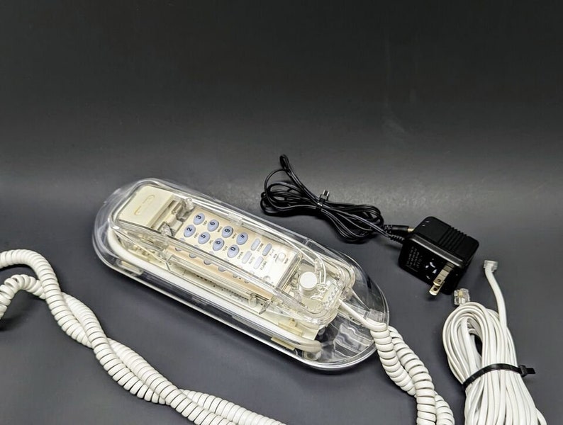 Vintage 90’s Modern Clear Neon White Light up Telephone Tested & Works ...