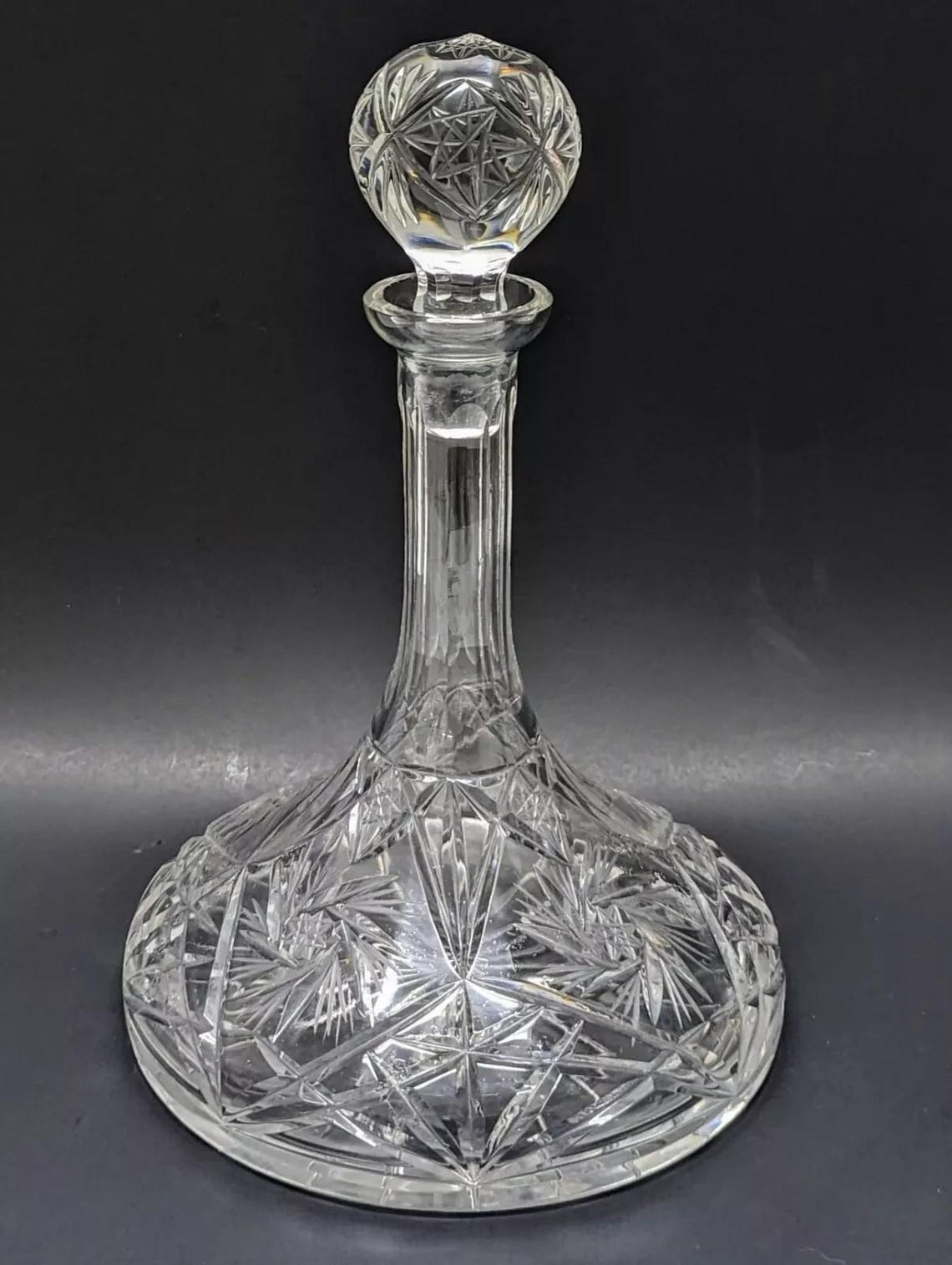 Vintage Cut Crystal Liquor Decanter: Pinwheel Starburst Stopper - Etsy