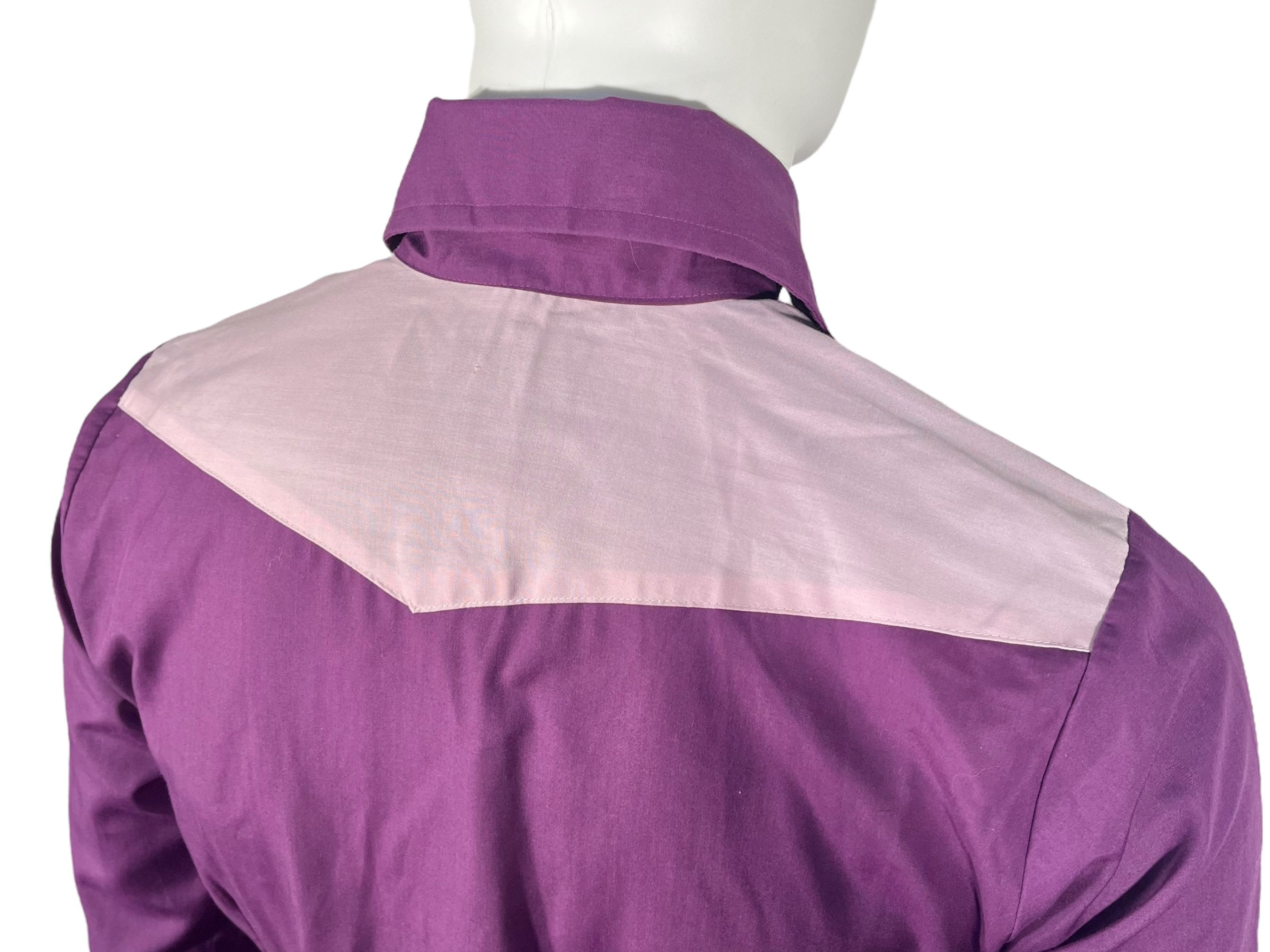 1970s BRUTUS Shirt With Spoon Collars and Contrast Panels / Vintage 70s ...