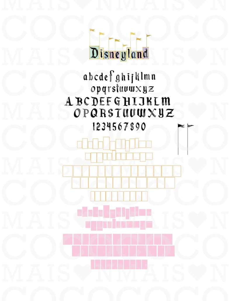 Disneyland Banner Elements Font Svg, Eps - Etsy