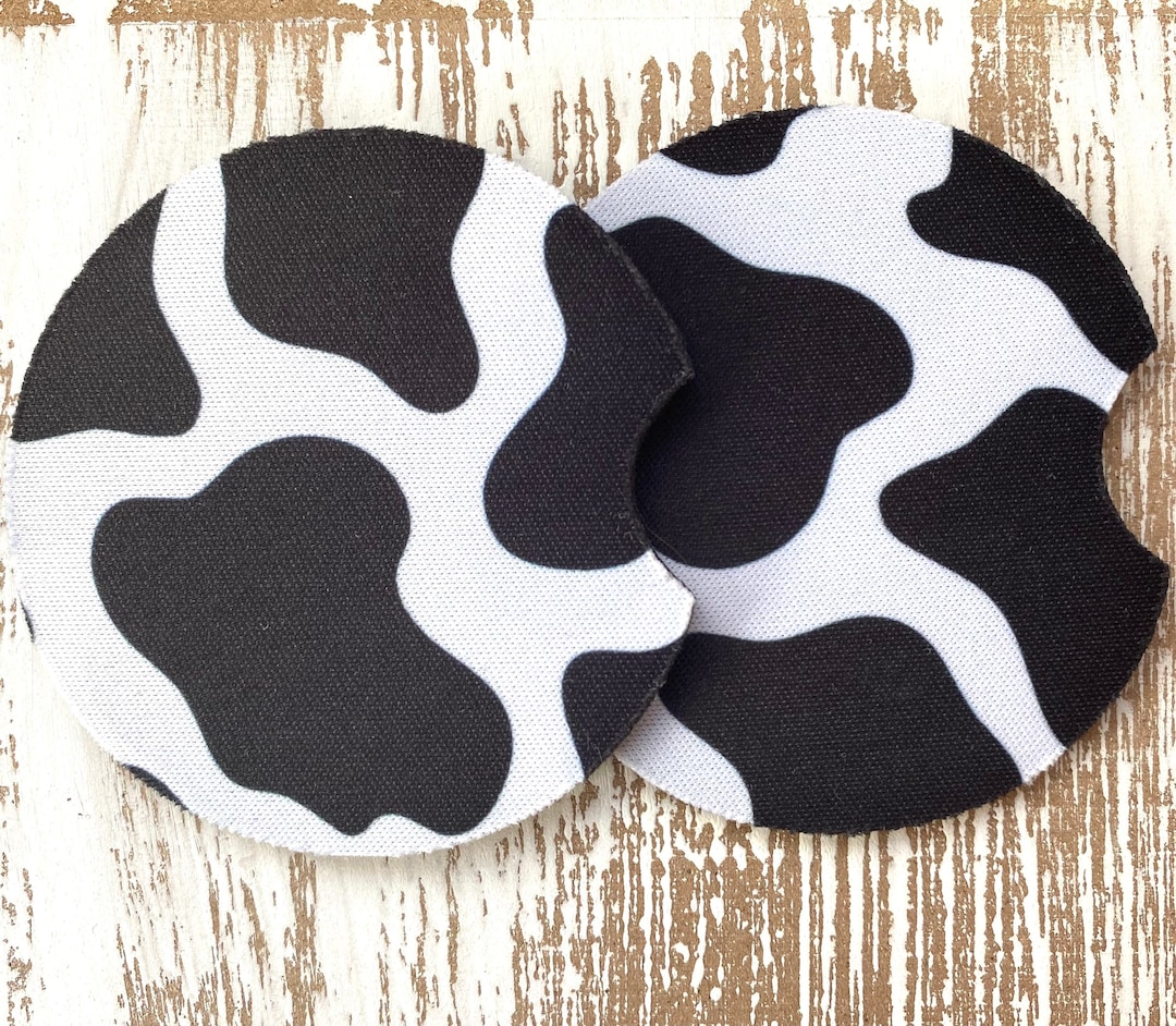 Cow Print Car Coasters 2pk, Cow Print, Neoprene, Farmhouse, Rustic ...