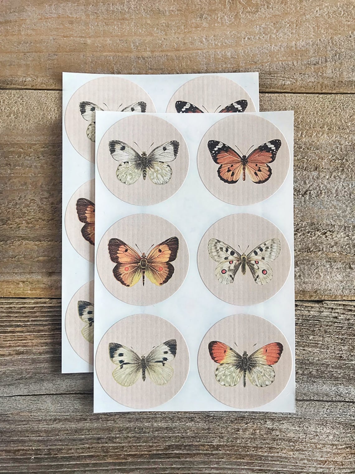 Vintage Inspired Butterfly Stickers Set of 12 Stickers - Etsy