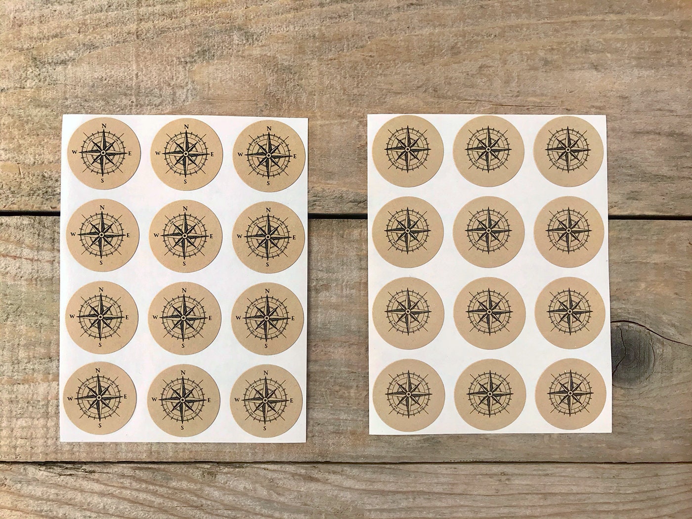 Set of 24 Compass Stickers 1 Inch Stickers Paper | Etsy