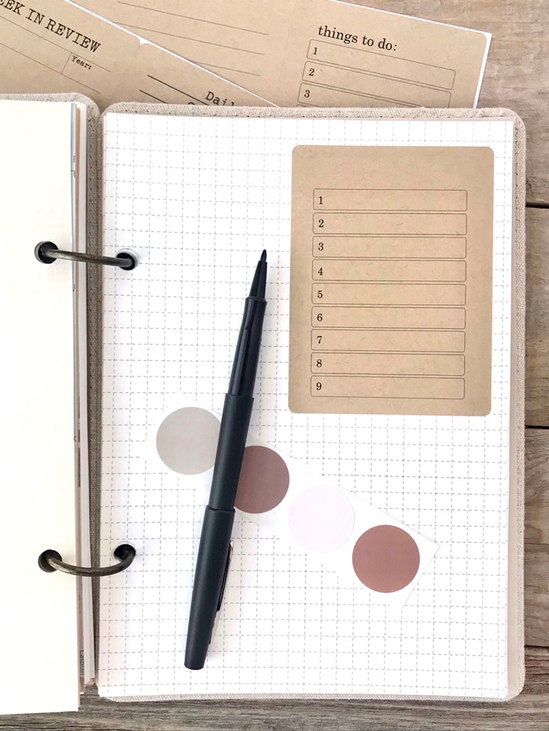 Set of 6 Journal Stickers 4x3 Stickers Kraft | Etsy