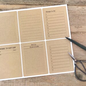 Set of 6 Journal Stickers, 4x3 Stickers, Kraft Stickers, White Stickers ...