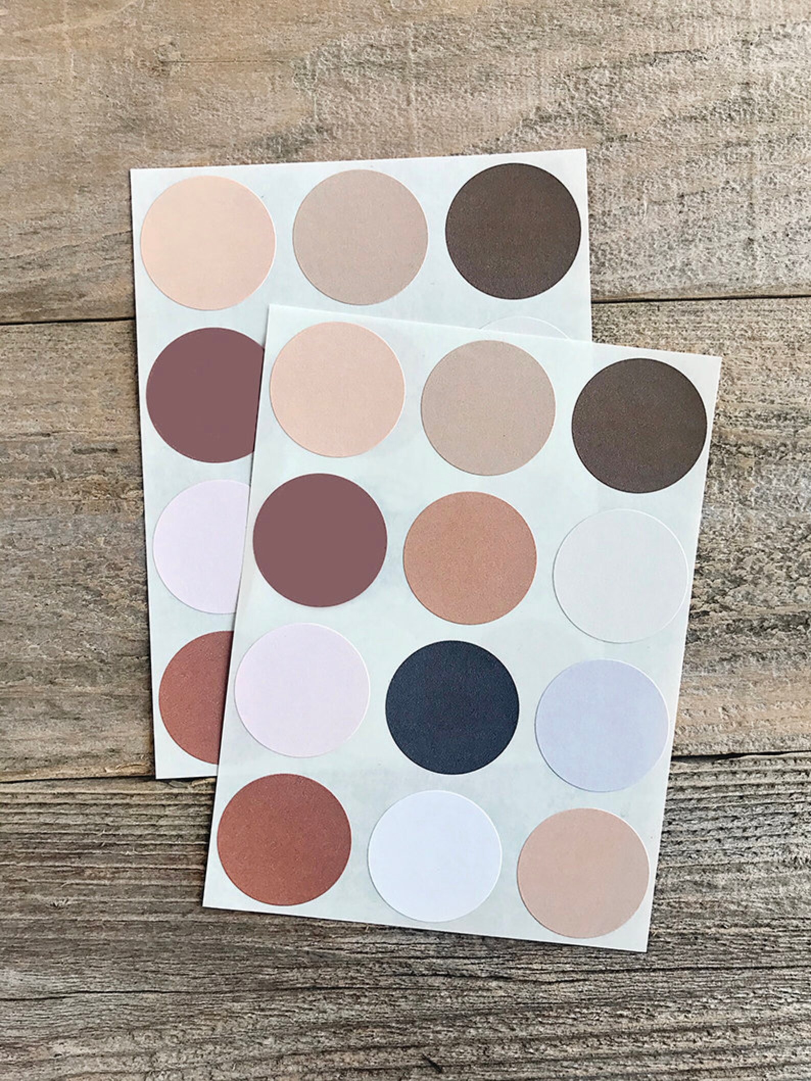 Earth Tone Circle Stickers Set of 24 Journal Stickers - Etsy